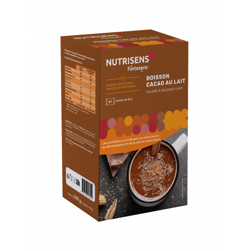 Boisson Chaude Cacao enrichi en protéines - Fortesens - Boutique Nutrisens